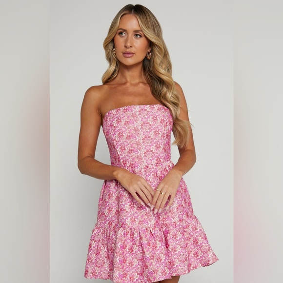 Showpo. | Dresses | Showpo Brailey Mae Mini Dress Strapless Tiered ...